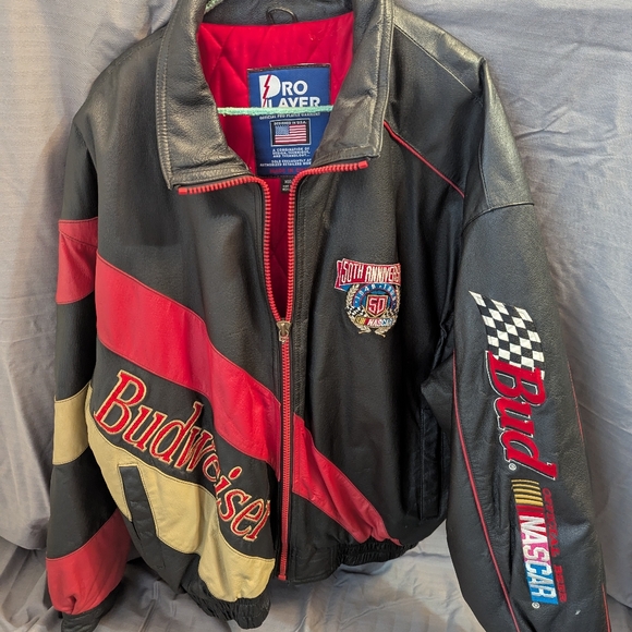 Pro Player | Jackets & Coats | Vintage Budweiser Leather Jacket 9s ...